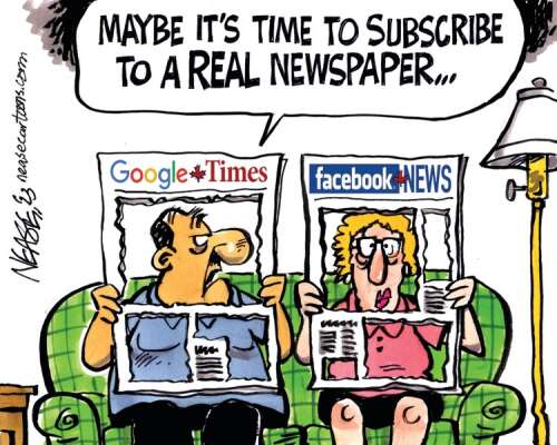 Editorial cartoon: Real paper - The Durango Herald