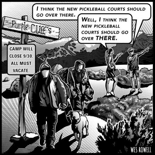 Editorial cartoon: Purple Cliffs and pickleball - The Journal