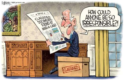 Editorial cartoon: Classified docs - The Journal