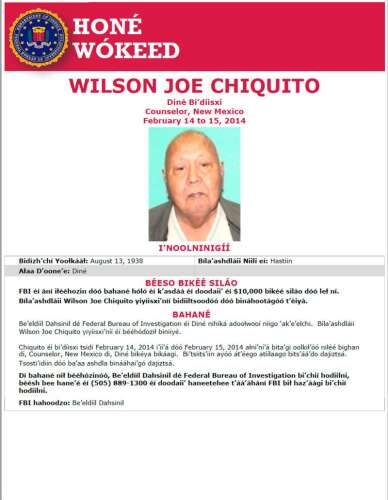 1st FBI poster in Navajo language seeks info on homicide - The Durango ...