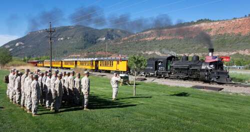 Marine recruiters hop aboard train, ride Tall Timber ziplines - The ...