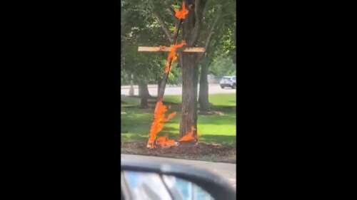 Police are investigating a large burning cross at a Chicago park - The ...